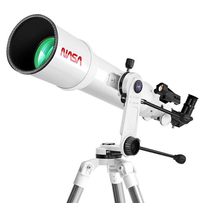 Bresser NASA 102/660 AZ Refractor Telescope, 102/600 Telescope, NASA ...
